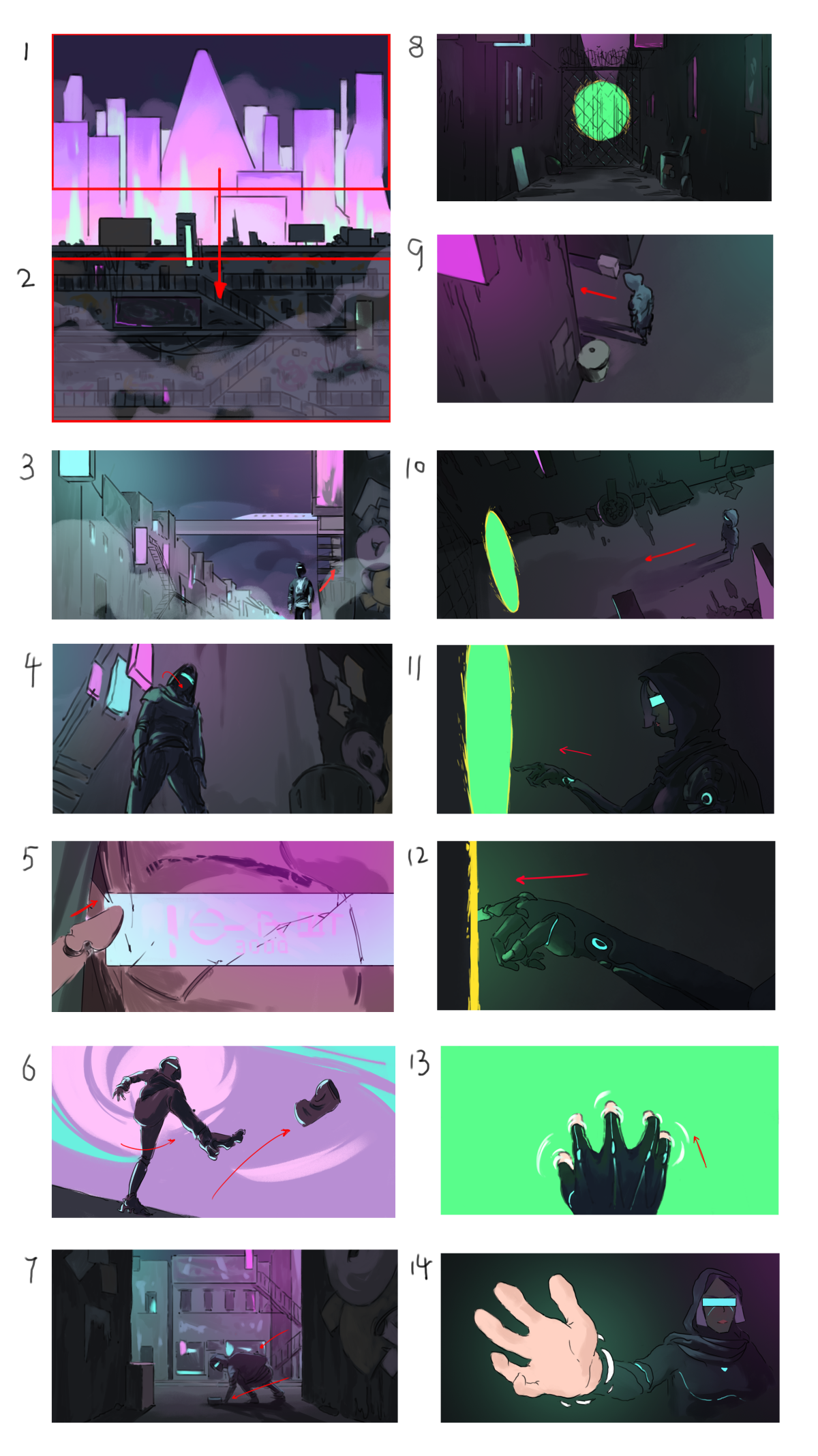 Cyberpunk – Storyboard and Character – Roses VFX Blog